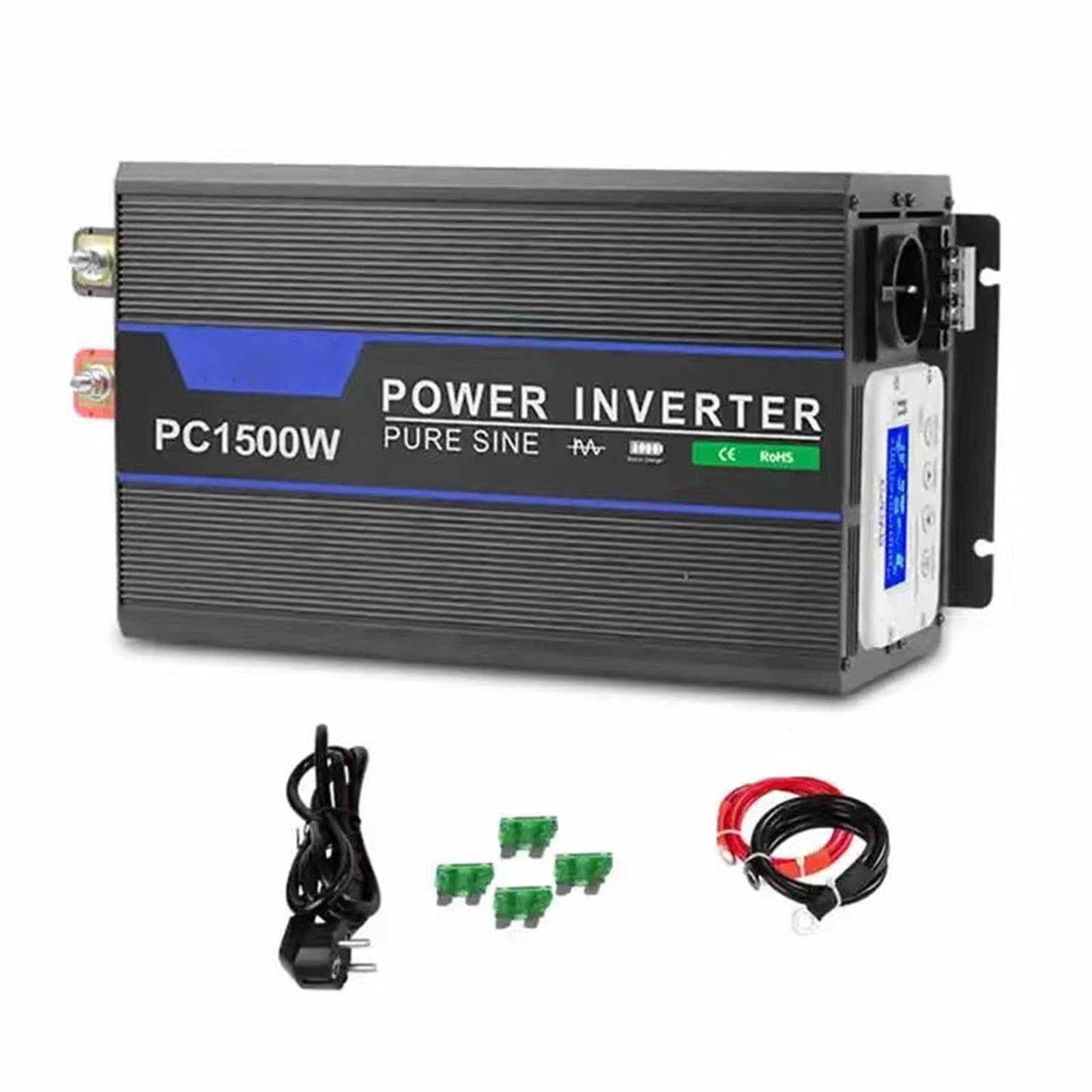 Sine Wave Car Inverter 1500W Home Solar Inverter with UPS with Charging LCD Display Supports Lithium Battery