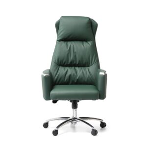 ergonomic office chair, executive office chair leather computer office ergonomic recliner lift swivel chair (color : green)