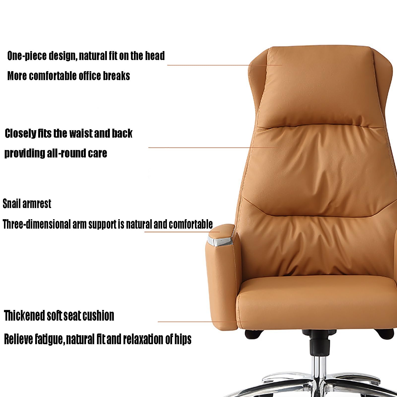 Ergonomic Office Chair, Executive Office Chair Leather Computer Office Ergonomic Recliner Lift Swivel Chair (Color : Green)