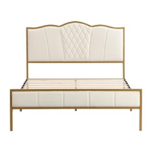 borghetto queen-size modern upholstered bed frame with tufted headboard