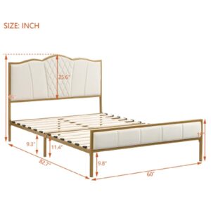 Borghetto Queen-Size Modern Upholstered Bed Frame with Tufted Headboard