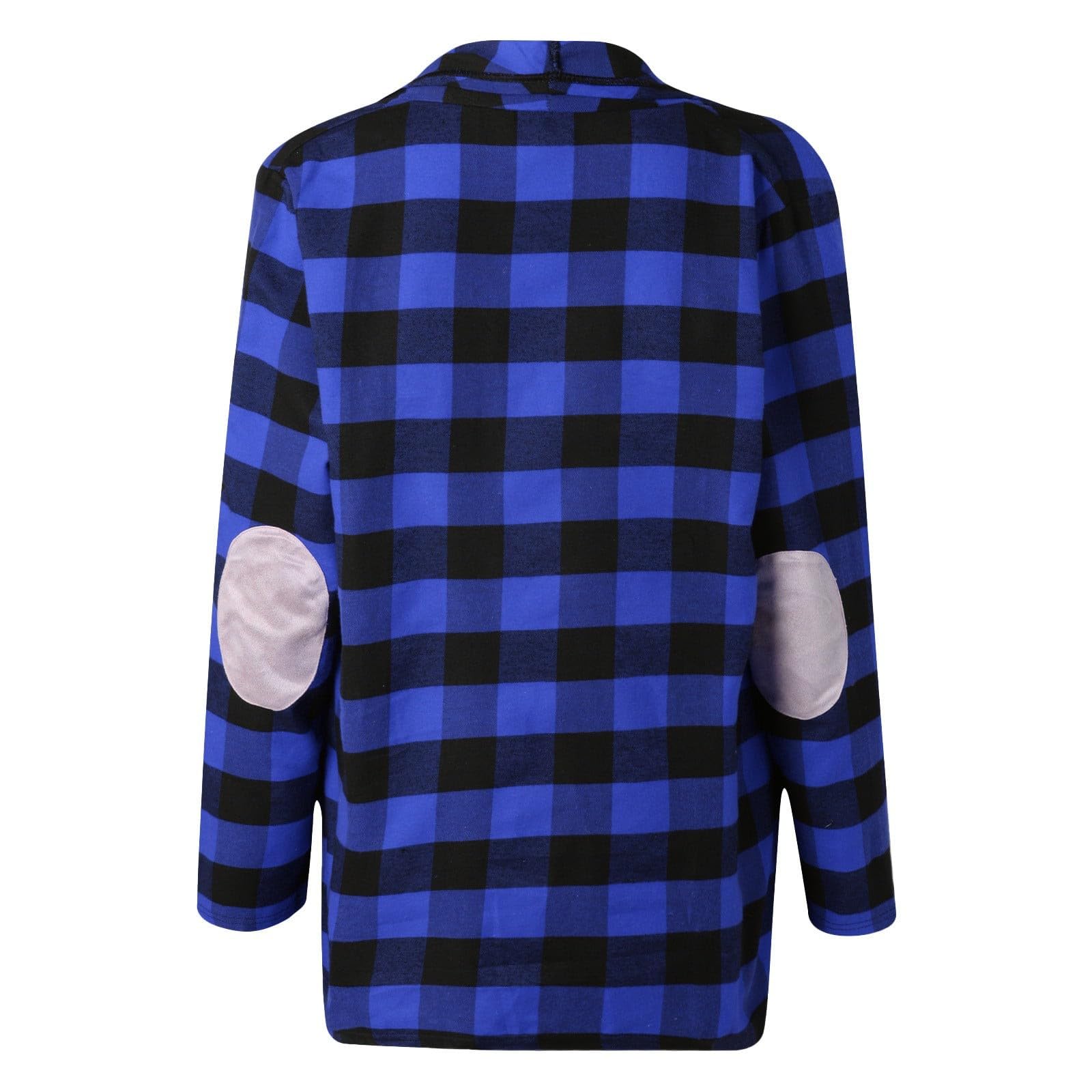 LYTRYCAMEV Womens Fall Fashion 2023 My Orders Placed Recently By Me Cardigan for Women Casual Plaid Long Sleeve Open Front Shirts Printed Plus Size Tops Loose Fit Lightweight Jackets(K-Blue,Large)