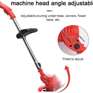 Handheld Cordless Trimmer, 24V Electric Small Portable Trimmer with 3 Style Blades Handheld Lawn Mower Adjustable Machine Head Lawn Garden Weeder