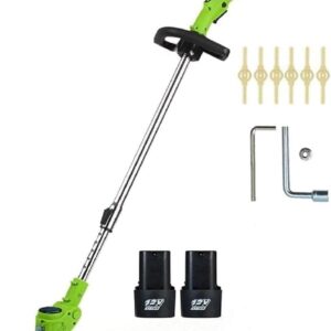 RUTAVM Handheld 12V/24V Cordless Grass Trimmer Adjustable Electric Lawn Mower Garden Pruning Cutter Power Garden Tools-12V-2 Battery