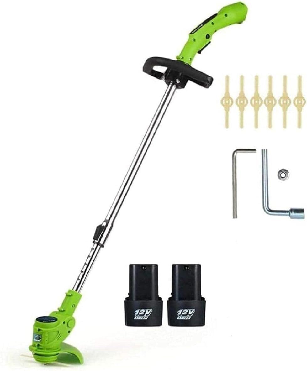 RUTAVM Handheld 12V/24V Cordless Grass Trimmer Adjustable Electric Lawn Mower Garden Pruning Cutter Power Garden Tools-12V-2 Battery