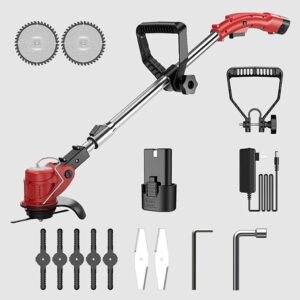 Handheld Cordless String Trimmer Weeder Small Household Electric Lawn Mower Yuanlin Multifunctional Weeder Retractable Rod 12V Lithium Battery Charger