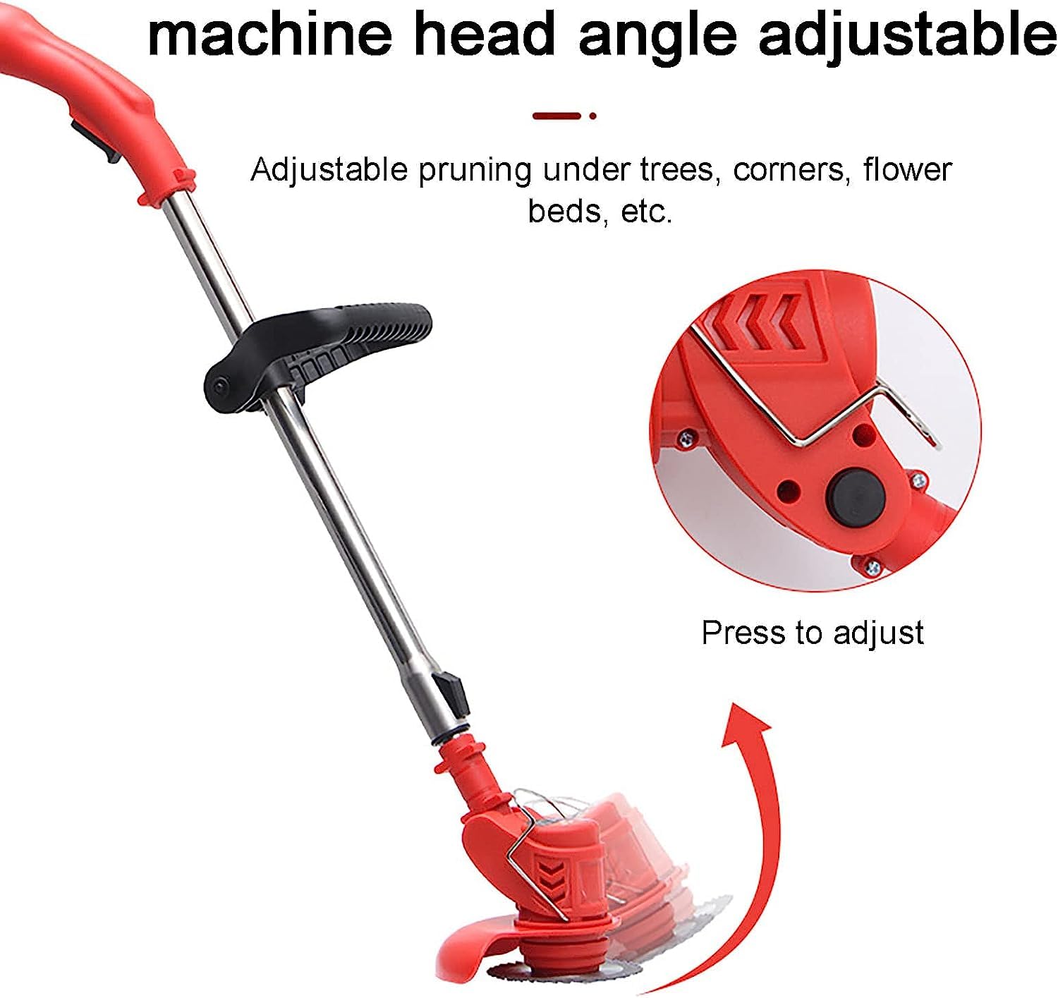 Handheld Electric Weeder, Battery Powered 24V Lightweight Cordless Weed Trimmer with Charger 3 Blades Multipurpose Home Lawn Mower