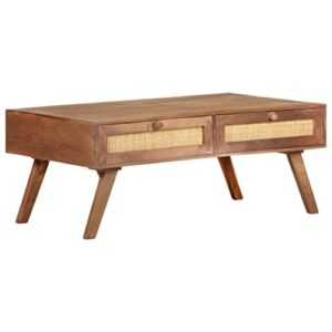 QJBSAVVA Coffee Table 39.4"x23.6"x15.7" Solid Mango Wood,Entrance Table Tray Tables Center Table Low Table Suitable for Meeting Rooms, Reception Rooms, Offices