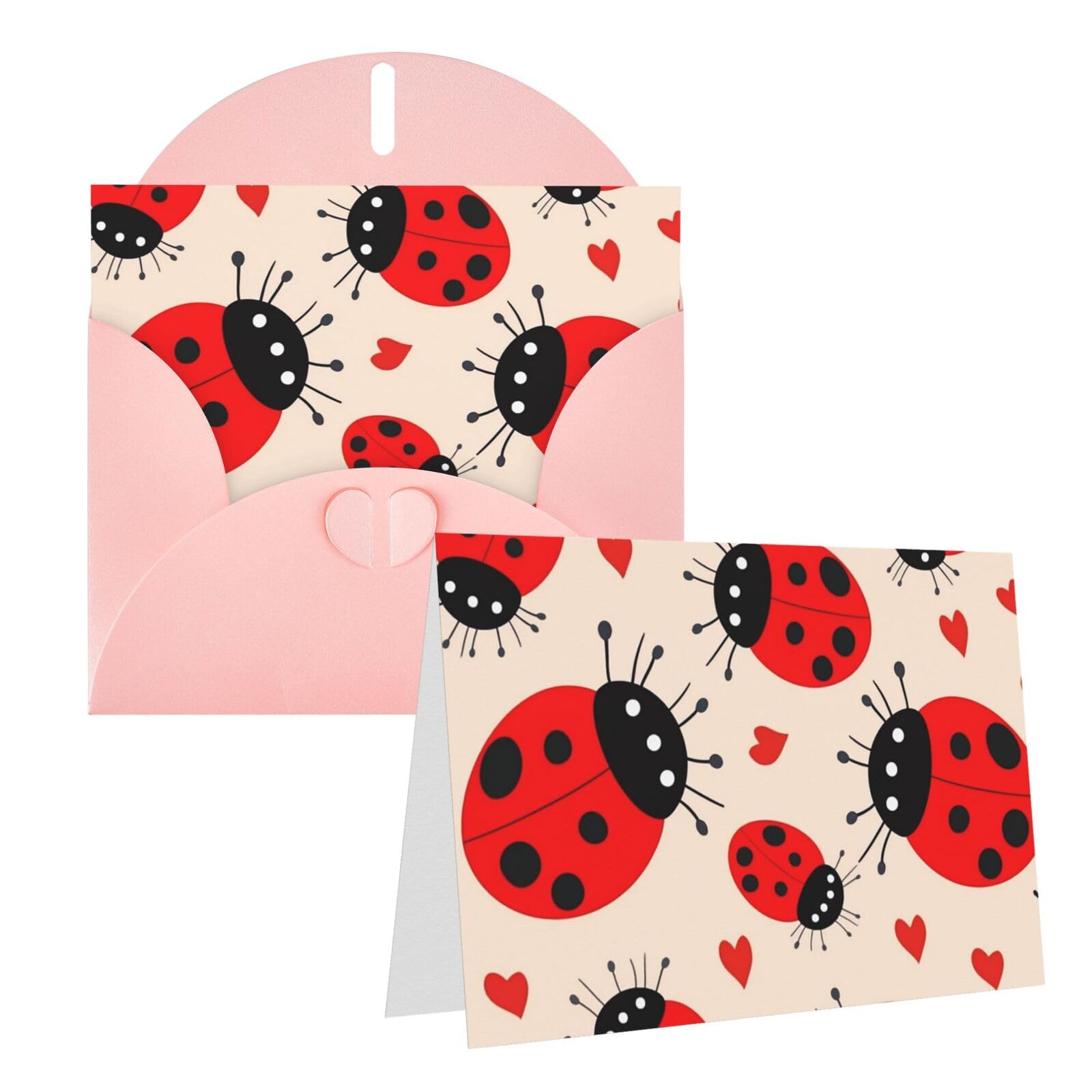 RLDOBOFE Birthday Cards With Envelopes Ladybug Wedding Cards Sympathy Cards Thinking Of You Cards Note Thank You Cards Blank Inside All Occasions Greeting Cards