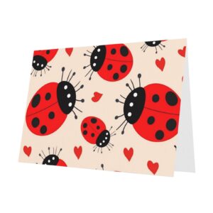 RLDOBOFE Birthday Cards With Envelopes Ladybug Wedding Cards Sympathy Cards Thinking Of You Cards Note Thank You Cards Blank Inside All Occasions Greeting Cards