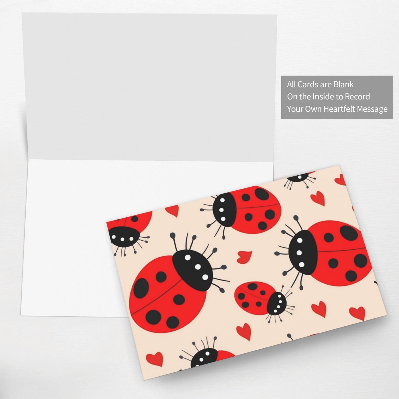 RLDOBOFE Birthday Cards With Envelopes Ladybug Wedding Cards Sympathy Cards Thinking Of You Cards Note Thank You Cards Blank Inside All Occasions Greeting Cards