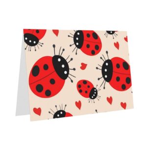 RLDOBOFE Birthday Cards With Envelopes Ladybug Wedding Cards Sympathy Cards Thinking Of You Cards Note Thank You Cards Blank Inside All Occasions Greeting Cards