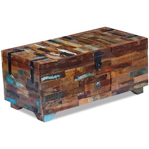 qjbsavva coffee table box chest solid reclaimed wood 31.5"x15.7"x13.8",living room furniture side tables narrow bedside tables suitable for meeting rooms, reception rooms, offices