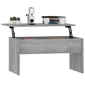 QJBSAVVA Coffee Table Gray Sonoma 31.5"x19.9"x16.3" Engineered Wood,Nightstand Industrial Tables Side Tables Sofa Table Suitable for Meeting Rooms, Reception Rooms, Offices