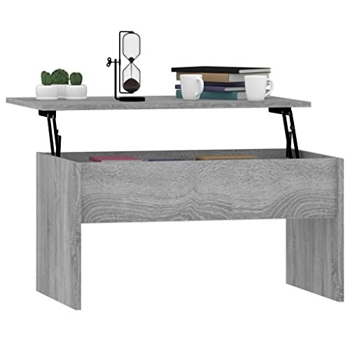 QJBSAVVA Coffee Table Gray Sonoma 31.5"x19.9"x16.3" Engineered Wood,Nightstand Industrial Tables Side Tables Sofa Table Suitable for Meeting Rooms, Reception Rooms, Offices