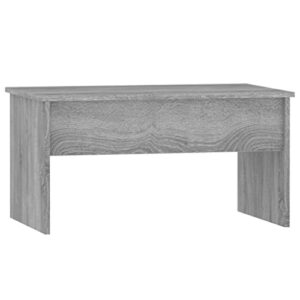 QJBSAVVA Coffee Table Gray Sonoma 31.5"x19.9"x16.3" Engineered Wood,Nightstand Industrial Tables Side Tables Sofa Table Suitable for Meeting Rooms, Reception Rooms, Offices