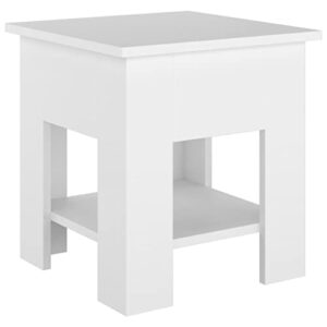 QJBSAVVA Coffee Table White 15.7"x15.7"x16.5" Engineered Wood,Floor Standing Table Table for Living Room Cocktail Table Suitable for Meeting Rooms, Reception Rooms, Offices