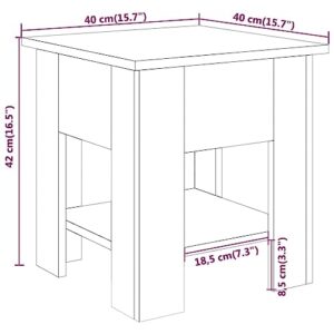 QJBSAVVA Coffee Table White 15.7"x15.7"x16.5" Engineered Wood,Floor Standing Table Table for Living Room Cocktail Table Suitable for Meeting Rooms, Reception Rooms, Offices