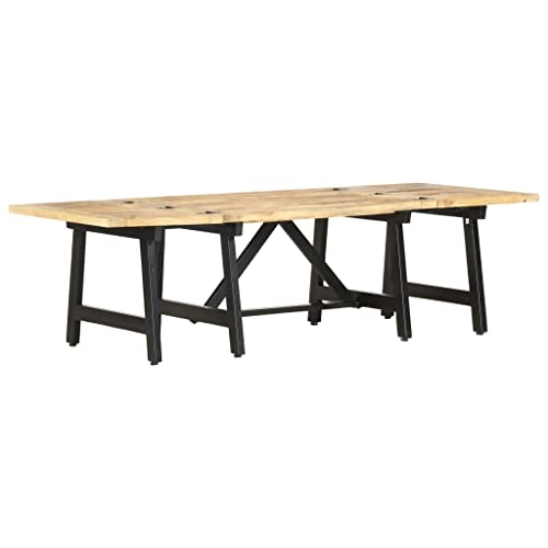 QJBSAVVA Extendable Coffee Table 63"x27.6"x17.7" Solid Mango Wood,Entrance Table Tray Tables Center Table Low Table Suitable for Meeting Rooms, Reception Rooms, Offices