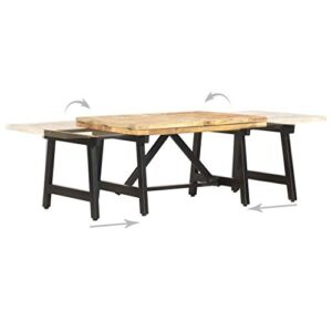 QJBSAVVA Extendable Coffee Table 63"x27.6"x17.7" Solid Mango Wood,Entrance Table Tray Tables Center Table Low Table Suitable for Meeting Rooms, Reception Rooms, Offices