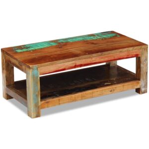 qjbsavva coffee table solid reclaimed wood 35.4"x17.7"x13.8",entrance table tray tables center table low table suitable for meeting rooms, reception rooms, offices