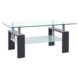 qjbsavva coffee table gray and transparent 37.4"x21.7"x15.7" tempered glass,bedside tables side tables end tables entrance tables suitable for meeting rooms, reception rooms, offices