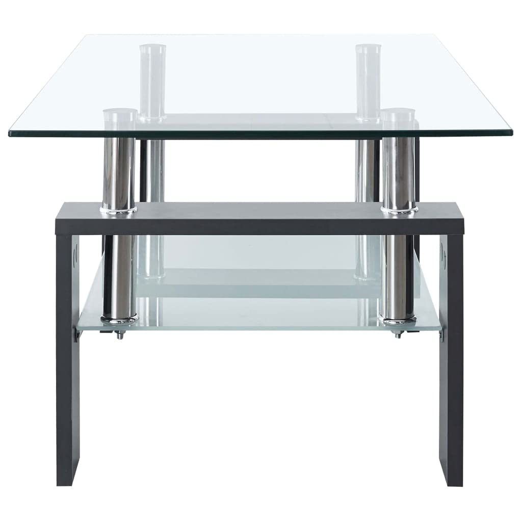 QJBSAVVA Coffee Table Gray and Transparent 37.4"x21.7"x15.7" Tempered Glass,Bedside Tables Side Tables End Tables Entrance Tables Suitable for Meeting Rooms, Reception Rooms, Offices