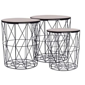 QJBSAVVA Coffee Table 3 pcs Black,Center Table Low Table Folding Table Entrance Table Suitable for Meeting Rooms, Reception Rooms, Offices