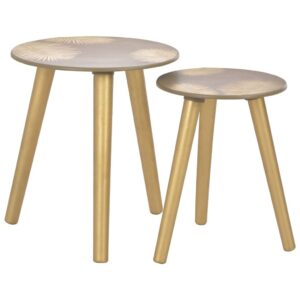 qjbsavva nesting side tables 2 pcs gold 15.7"x17.7" /11.8"x15.7" mdf,entrance table tray tables center table low table suitable for meeting rooms, reception rooms, offices