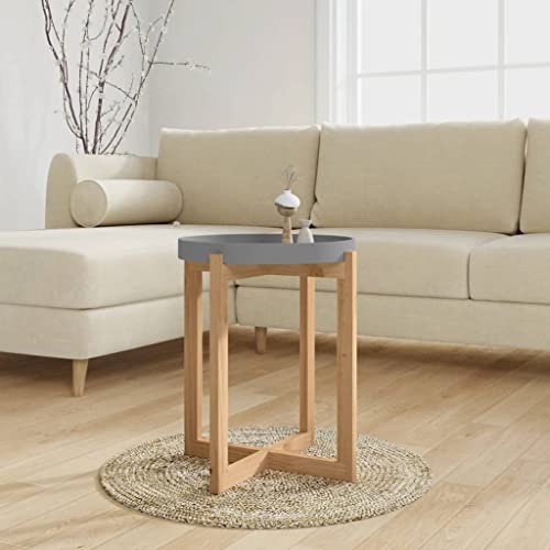 QJBSAVVA Coffee Table Gray 16.1"x16.1"x19.1" Engineered Wood&Solid Wood Pine,Living Room Furniture Side Tables Narrow Bedside Tables Suitable for Meeting Rooms, Reception Rooms, Offices