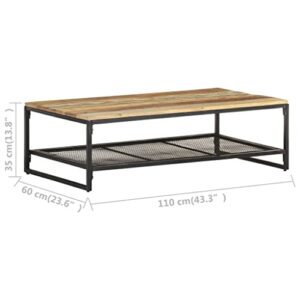 QJBSAVVA Coffee Table 43.3"x23.6"x13.8" Solid Reclaimed Wood,Bedside Tables Side Tables End Tables Entrance Tables Suitable for Meeting Rooms, Reception Rooms, Offices