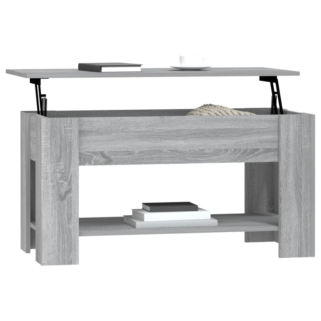 QJBSAVVA Coffee Table Gray Sonoma 39.8"x19.3"x20.5" Engineered Wood,Nightstand Industrial Tables Side Tables Sofa Table Suitable for Meeting Rooms, Reception Rooms, Offices