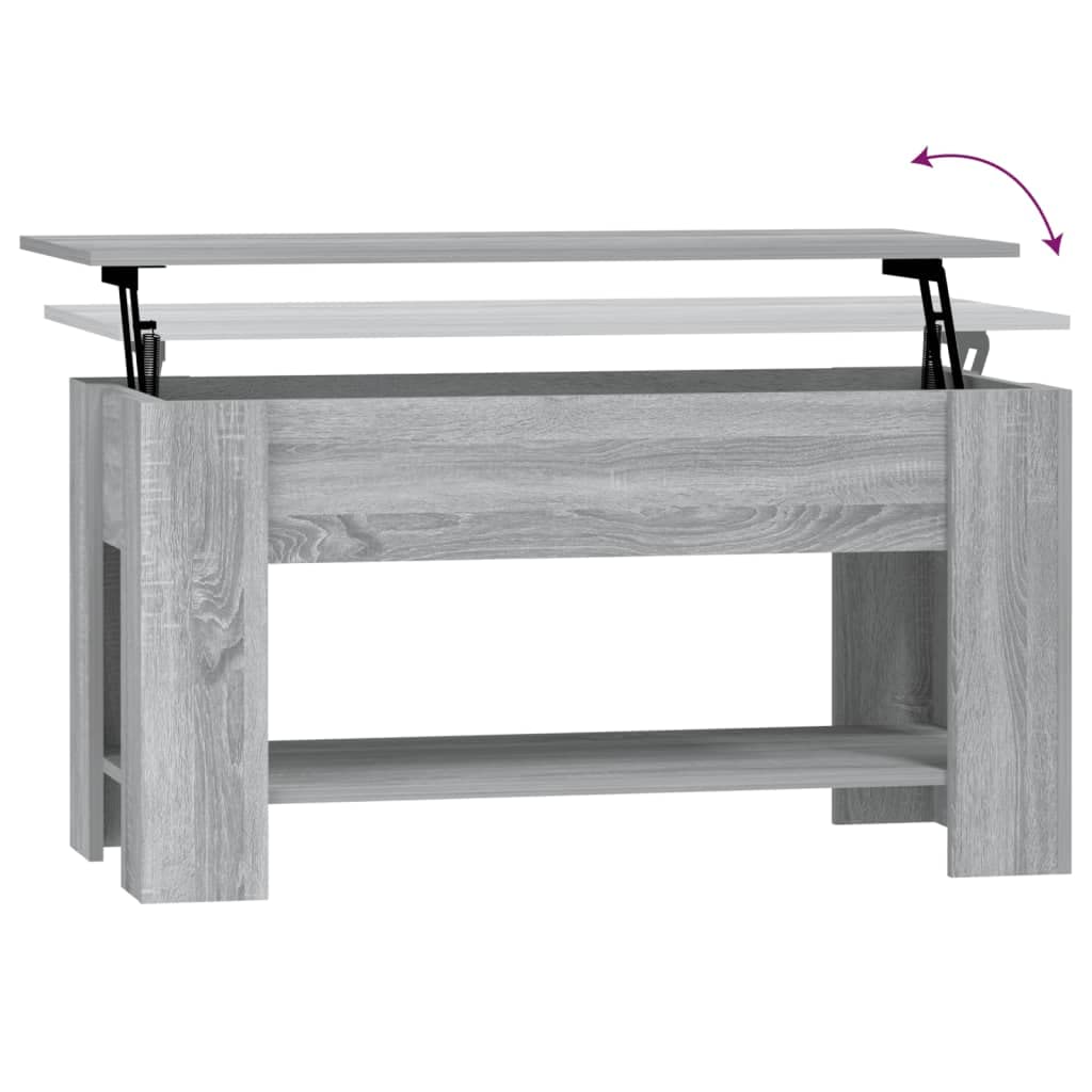 QJBSAVVA Coffee Table Gray Sonoma 39.8"x19.3"x20.5" Engineered Wood,Nightstand Industrial Tables Side Tables Sofa Table Suitable for Meeting Rooms, Reception Rooms, Offices