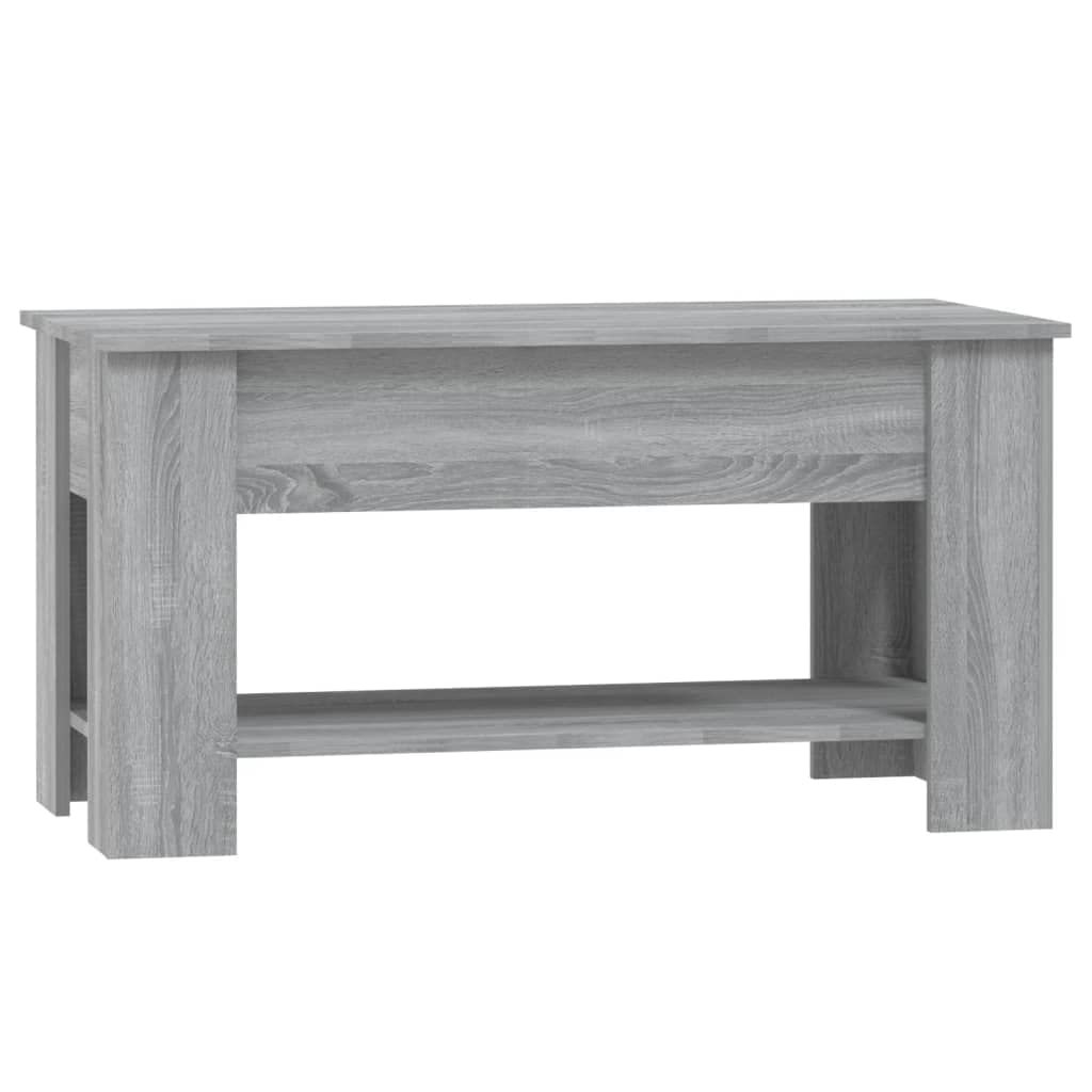 QJBSAVVA Coffee Table Gray Sonoma 39.8"x19.3"x20.5" Engineered Wood,Nightstand Industrial Tables Side Tables Sofa Table Suitable for Meeting Rooms, Reception Rooms, Offices