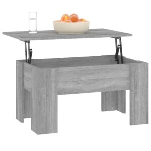 QJBSAVVA Coffee Table Gray Sonoma 31.1"x19.3"x16.1" Engineered Wood,Nightstand Industrial Tables Side Tables Sofa Table Suitable for Meeting Rooms, Reception Rooms, Offices