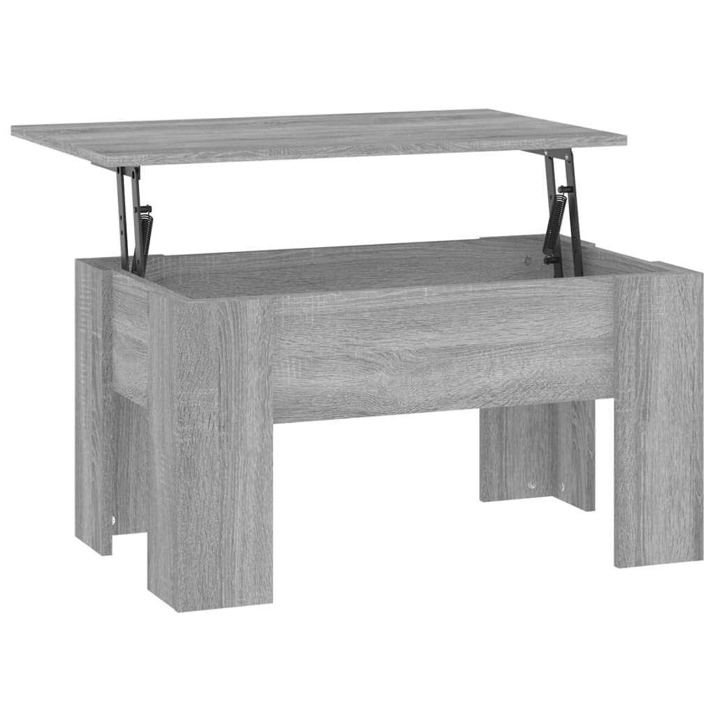 QJBSAVVA Coffee Table Gray Sonoma 31.1"x19.3"x16.1" Engineered Wood,Nightstand Industrial Tables Side Tables Sofa Table Suitable for Meeting Rooms, Reception Rooms, Offices