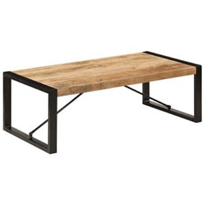 qjbsavva coffee table 47.2"x23.6"x15.7" solid mango wood,entrance table tray tables center table low table suitable for meeting rooms, reception rooms, offices