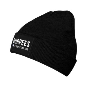 burpees people like this,cuffed beanie for men women knit skull cap warm stocking hats black