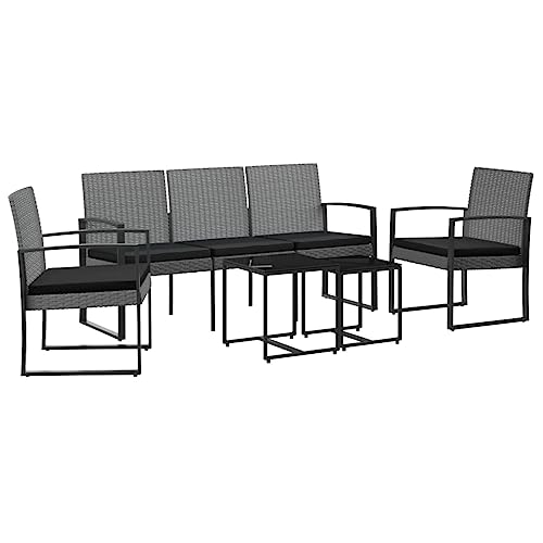 Makastle 5-Piece Patio Bistro Set with Coffee Table & Wicker Armrests, Small Patio Conversation Set, All Weather PE Rattan Chairs Backyard Garden Furniture