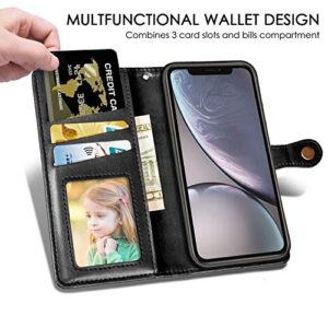 Compatible with Samsung Galaxy A40 Case,Compatible with Samsung Galaxy A40 SM-A405 PU Leather Card Slot Flip Stand Wallet Protective Cover Hei