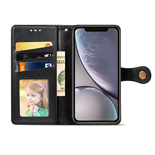 Compatible with Samsung Galaxy A40 Case,Compatible with Samsung Galaxy A40 SM-A405 PU Leather Card Slot Flip Stand Wallet Protective Cover Hei