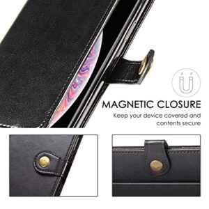 Compatible with Samsung Galaxy A40 Case,Compatible with Samsung Galaxy A40 SM-A405 PU Leather Card Slot Flip Stand Wallet Protective Cover Hei