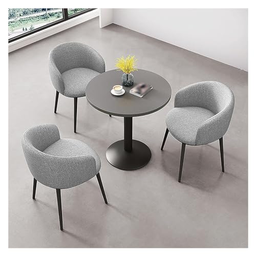 Office Reception Room Club Table,1 Table 3 Chairs,Small Conference Room Tables,Coffee Table And Chair Set,Round Table Simple Kitchen Dining Table,Meetings Negotiation Table,Save Space ( Color : Light