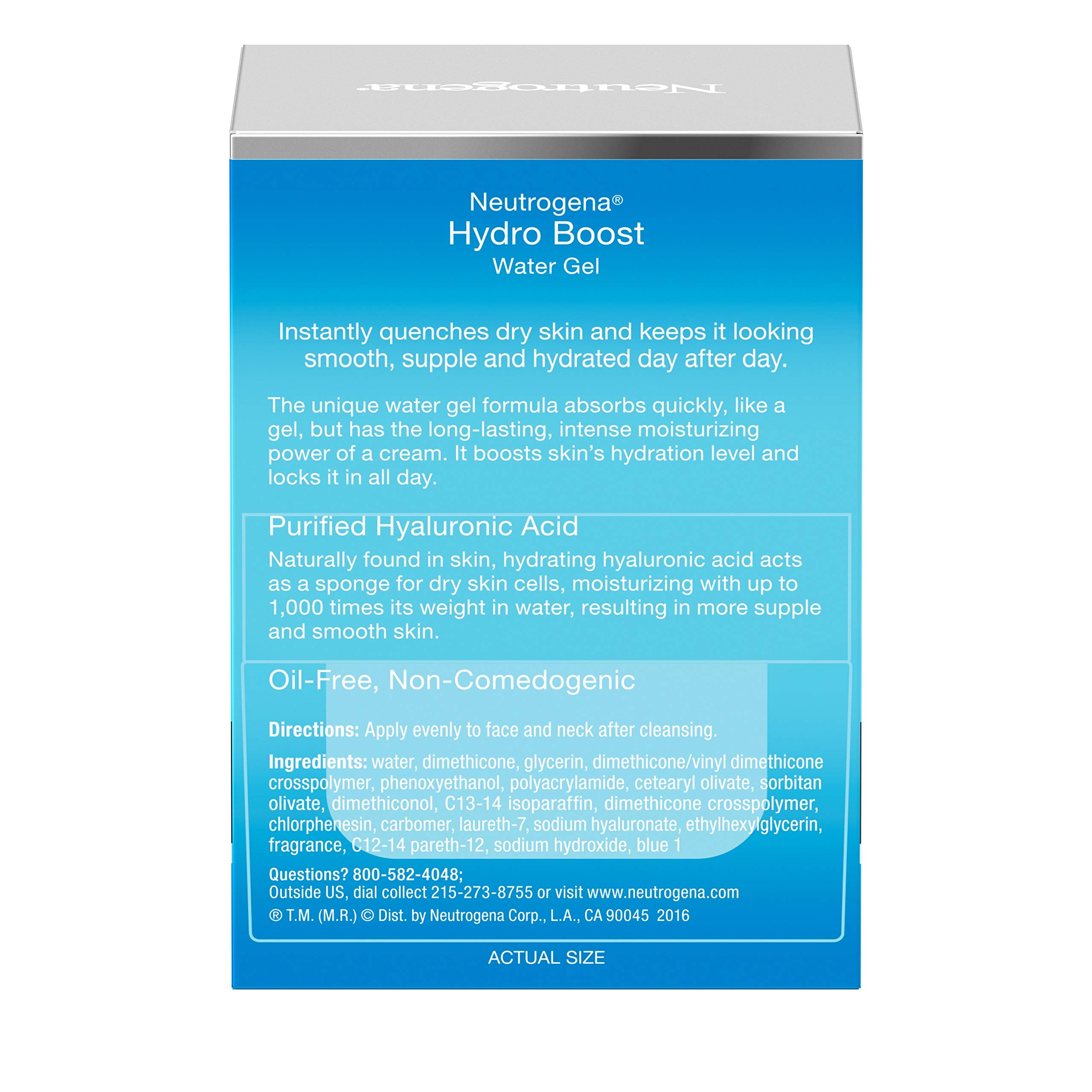 Neutrogena Hydro Boost Hyaluronic Acid Hydrating Water Gel Daily Face Moisturizer for Dry Skin, Oil-Free, Non-Comedogenic Face Lotion, 1.7 fl. Oz (3 PACK) (5.1 FL OZ)