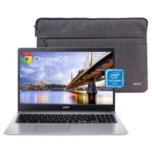 acer 2023 newest chromebook 315 15.6" hd thin & light laptop, intel celeron dual-core processor, 4gb ram, 64gb emmc, 12.5h long battery, wi-fi, chrome os, bundle with usbhub