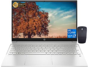 hp 2023 newest pavilion laptop, 15.6" fhd ips display, intel core i7-1355u (up to 5.0 ghz), 64gb ram, 2tb ssd, intel iris xe graphics, long battery life, wi-fi 6, numeric keypad, windows 11 home