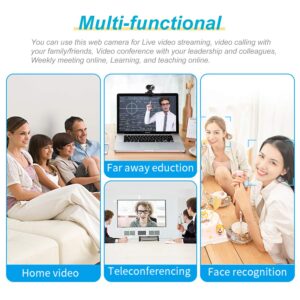 ADBEN 480P Webcam Live Streaming Webcam 360 Degree Rotatable USB Web Camera for PC Laptop Clip-On Webcam for Video Conference Meeting Gaming Desktop Office