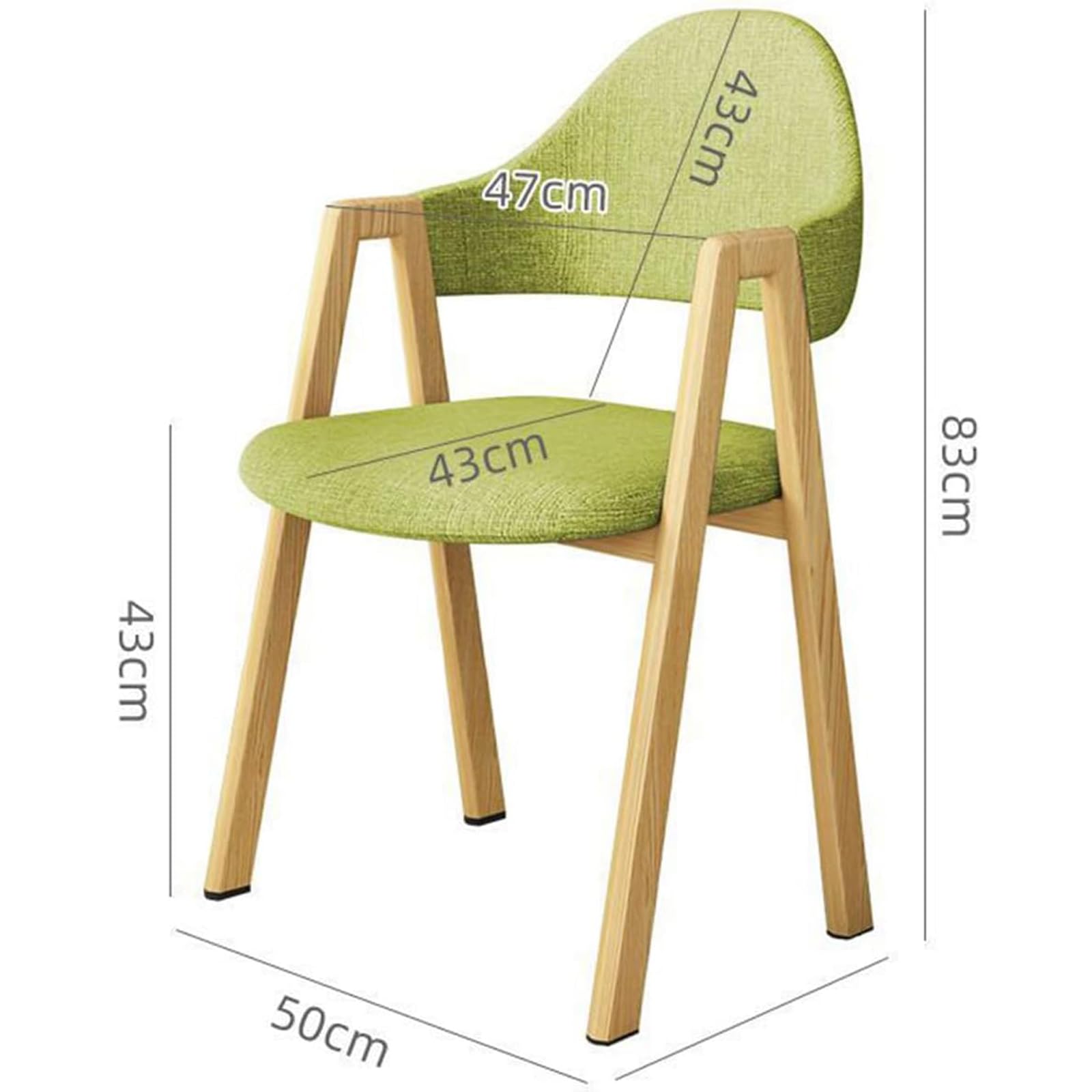 RILOOP Waterproof Pu Kitchen Chairs Home Wooden Dining Chairs with Soft Backrest, Durable Dining Room Chair with Anti-Slip Legs, for Kitchen, Home/A32