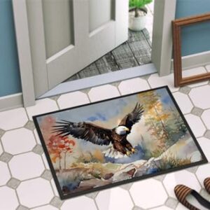 Caroline's Treasures DAC3213MAT Eagle Doormat Front Door Mat Indoor Outdoor Rugs for Entryway, Non Slip Washable Low Pile, 18H X 27W