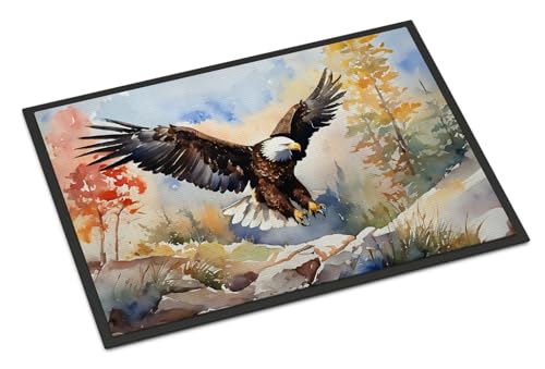 Caroline's Treasures DAC3213MAT Eagle Doormat Front Door Mat Indoor Outdoor Rugs for Entryway, Non Slip Washable Low Pile, 18H X 27W